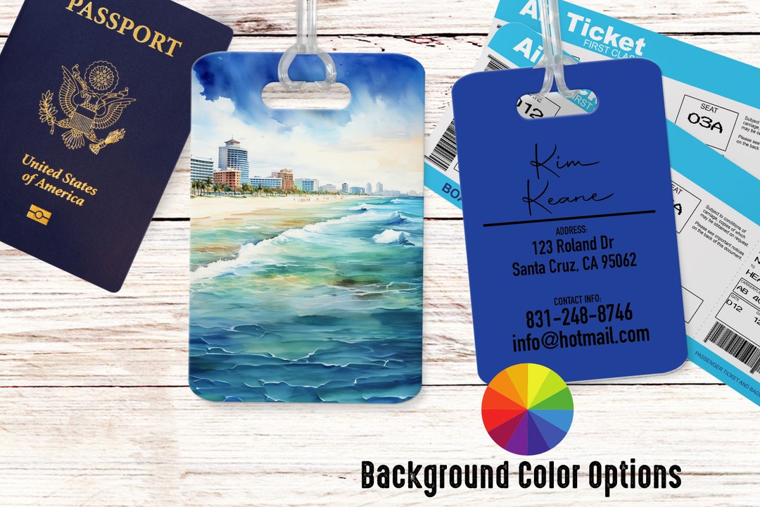 Custom Cancun Luggage Tags Personalized, Beach Bag Identification Gift ...