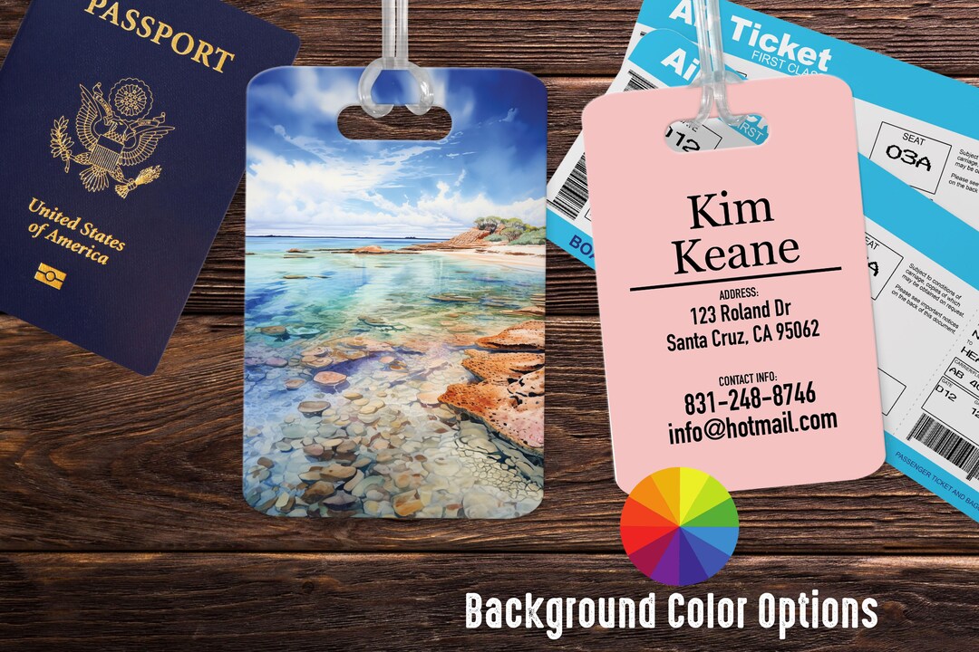 Great Barrier Reef Luggage Tag - Personalized Australia Travel Bag Tag ...