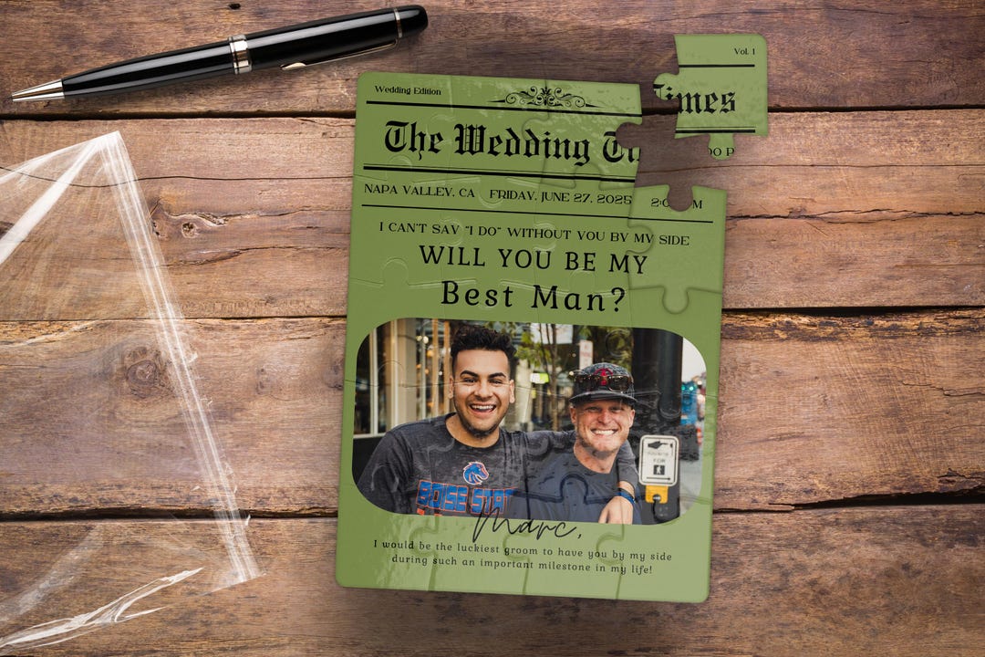 Personalized Best Man Proposal Puzzle, Custom Wedding Party Gift ...