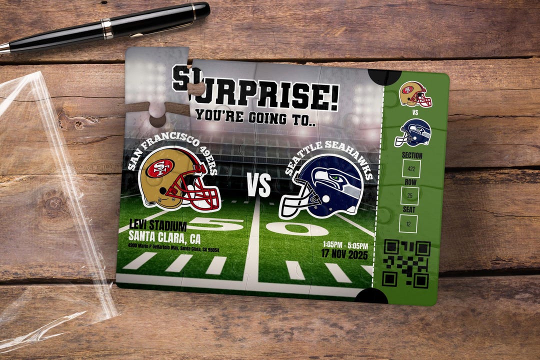 Personalized Football Ticket Puzzle – Surprise Gift Reveal Keepsake - Etsy