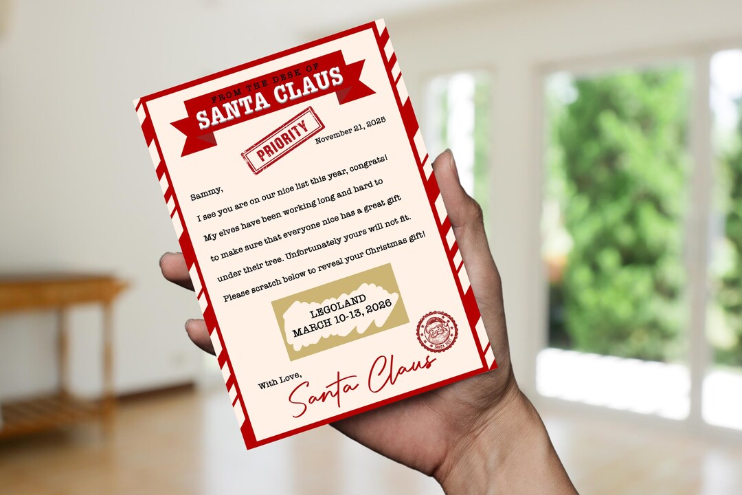 Personalized Santa Letter Scratch off - Christmas Gift Reveal, Secret ...