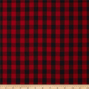 Red & Black Buffalo Plaid Fabric by the Yard Cotton, Burly Beavers ...