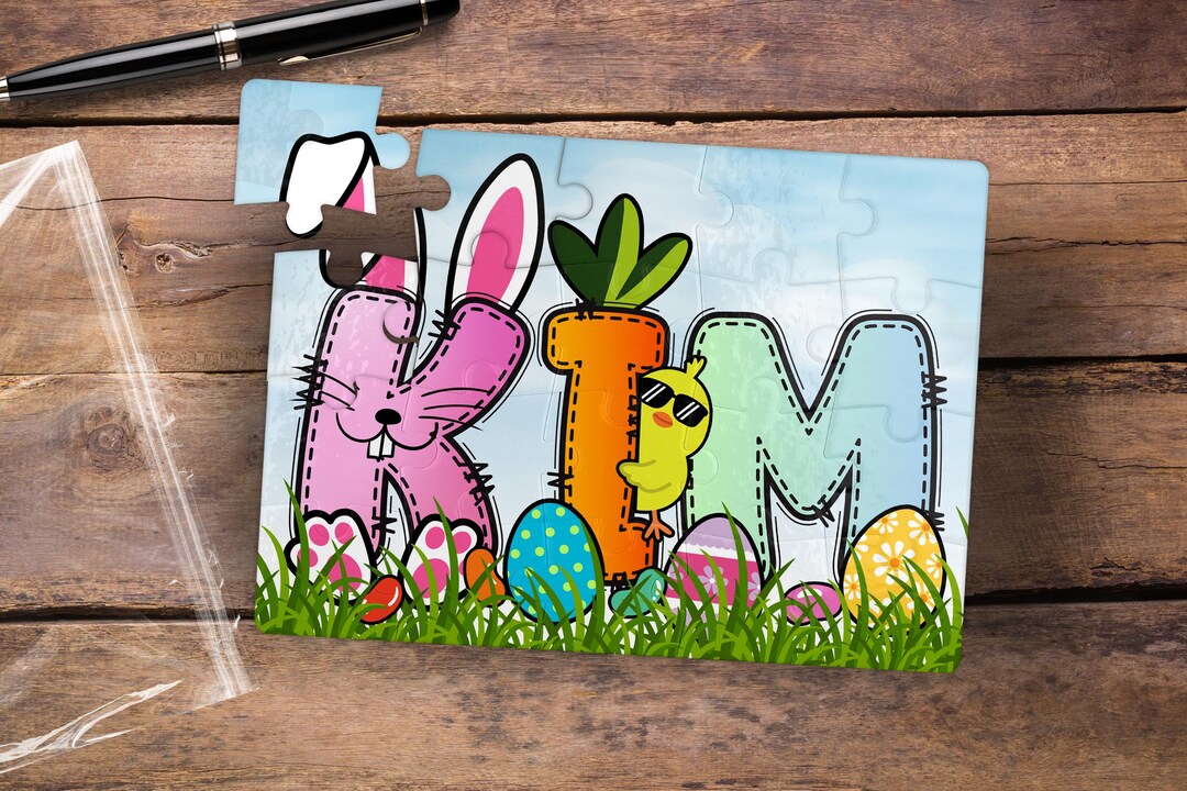 Personalized Easter Name Puzzle, Custom Bunny Name Puzzle, Kids Easter ...