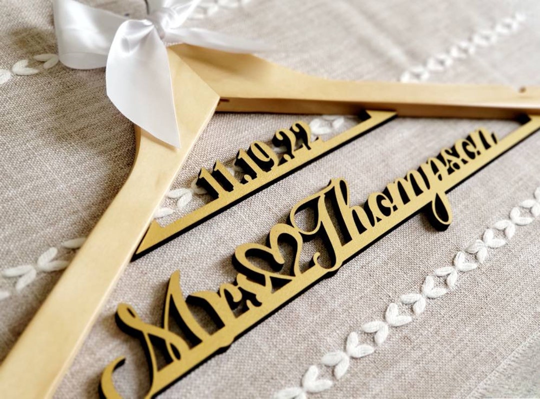 Laser Cut / Wedding Dress Hanger / Mrs Hanger / Bride Hanger / Wedding ...