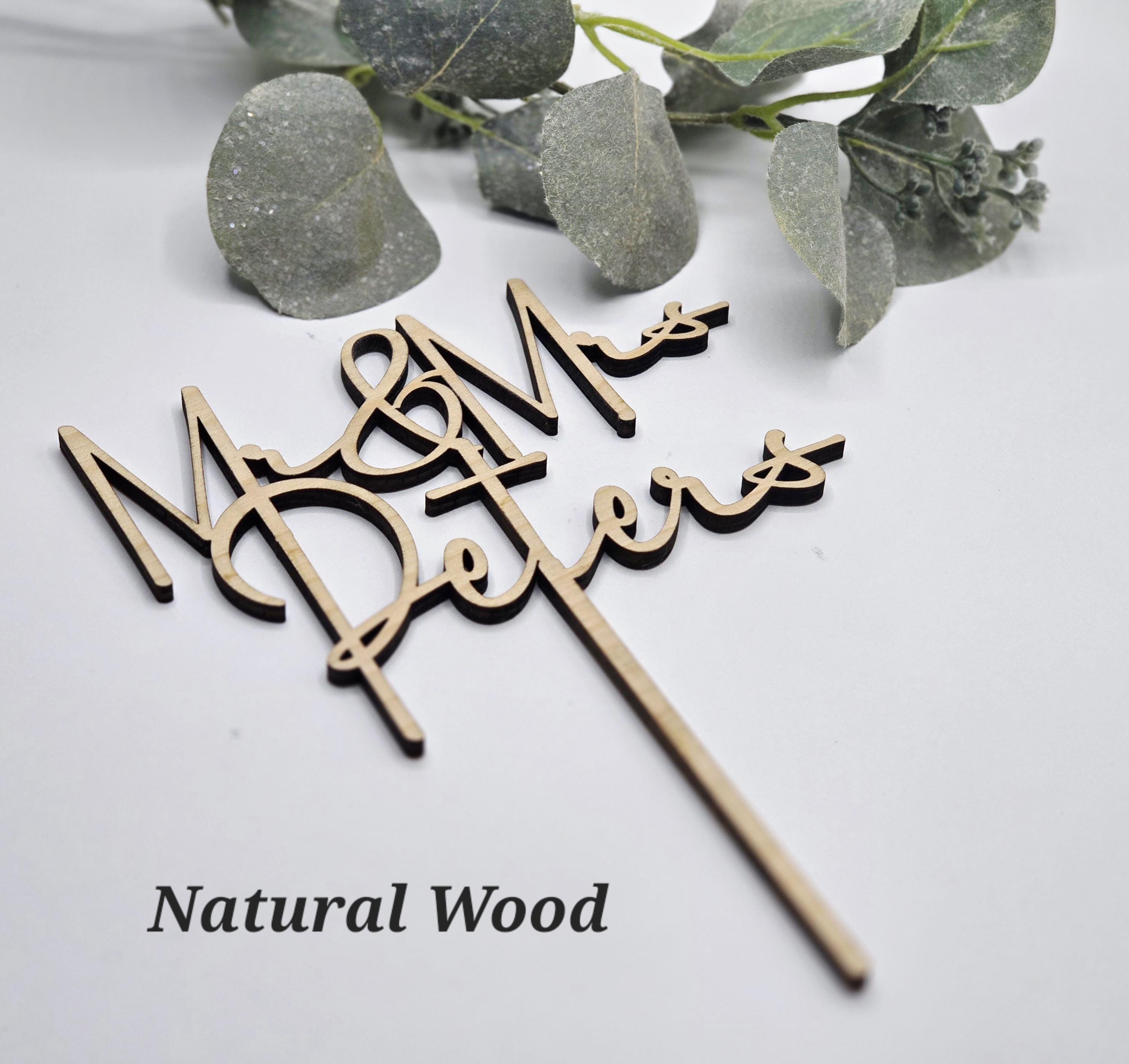 Custom Wooden Wedding Cake Topper: Rustic Anniversary Decor - Etsy