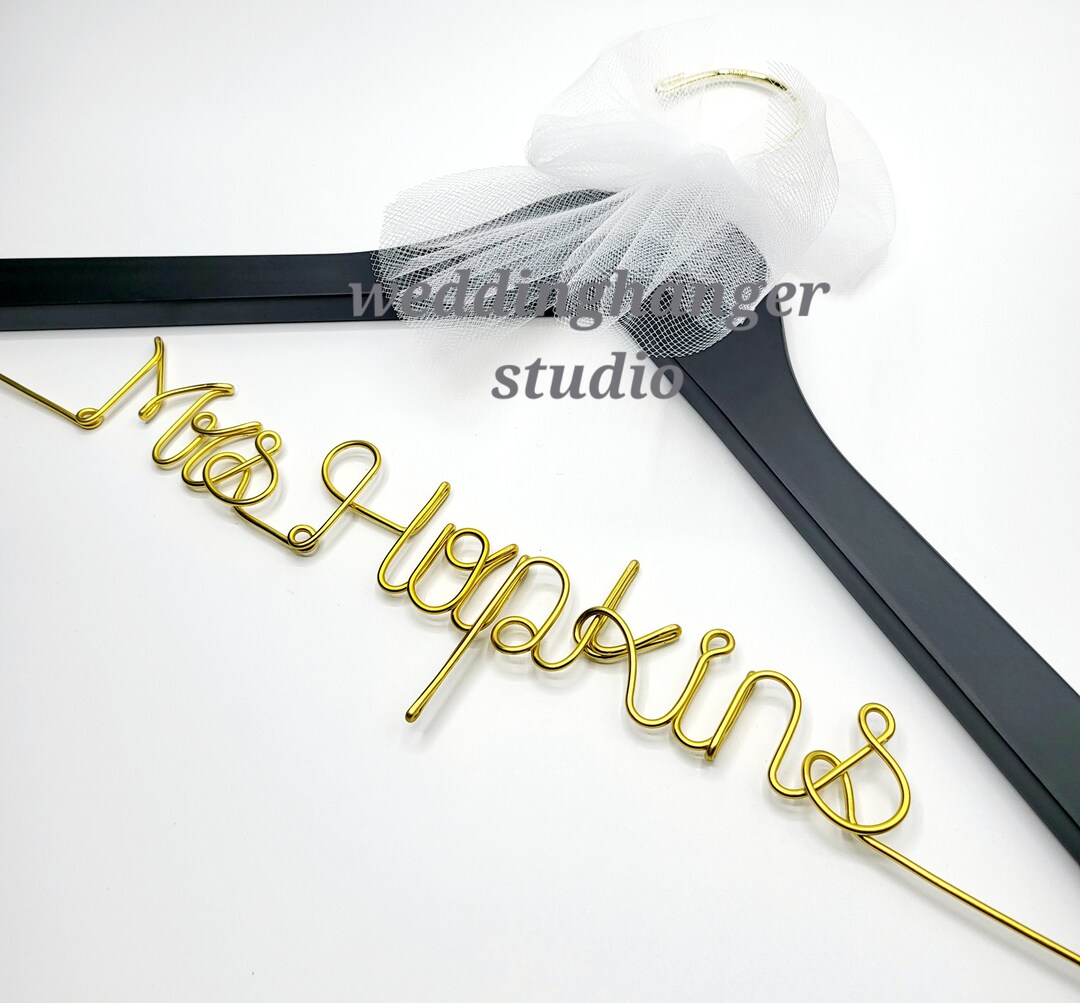 White Wedding Dress Hanger/ NAME Hanger/ Mrs. Hanger / Wedding Hangers ...