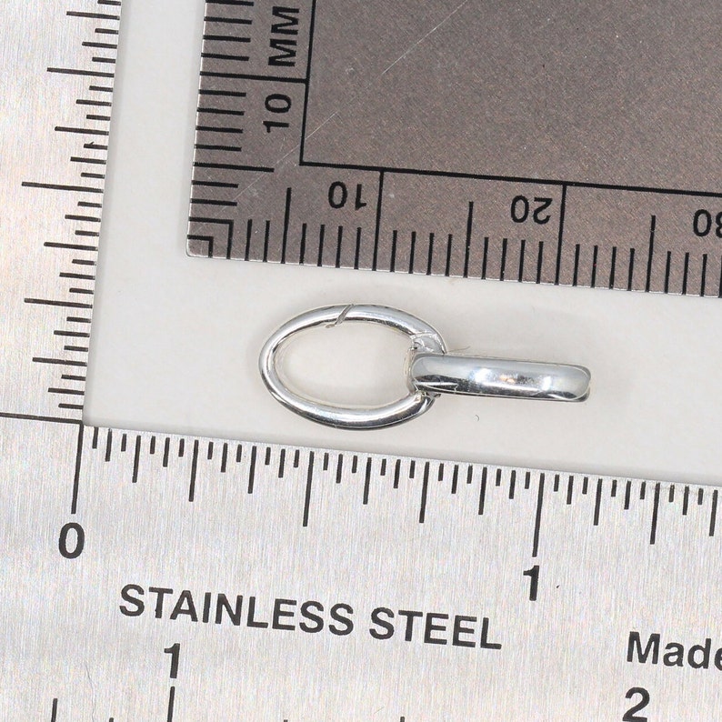 925 Sterling Silver Dual Oval Clasp Multiple Linking Ways With Push ...