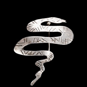 Vintage Taxco Sterling Silver Snake Brooch Pin Unique Estate Jewelry ...