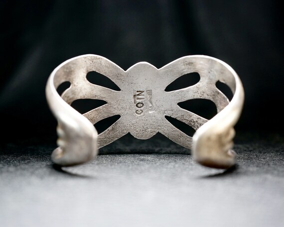 Vintage Native American Navajo Sandcast Coin Silver C… - Gem