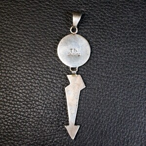 Vintage Navajo Lightning Bolt Sterling Silver Inlay Pendant ...