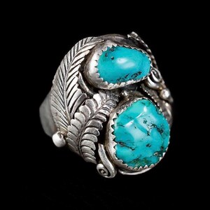 Vintage Navajo Turquoise Sterling Silver Ring by Robert Kelly - Native ...