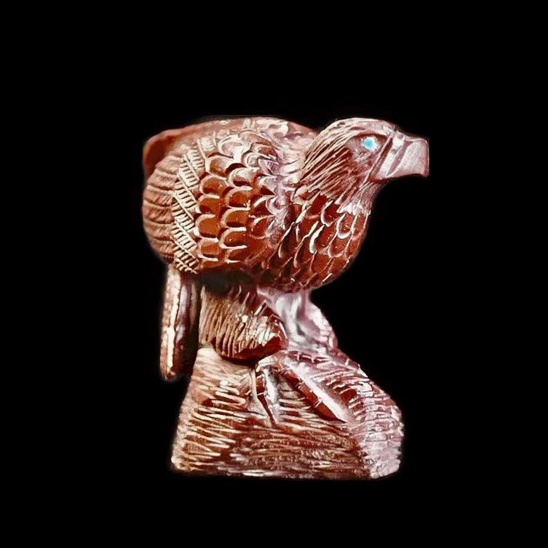 Zuni Fetish Eagle Pipestone Carving by Derrick Kaamasee, Native ...