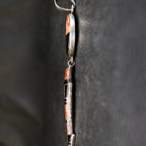 Vintage Navajo Lightning Bolt Sterling Silver Inlay Pendant ...