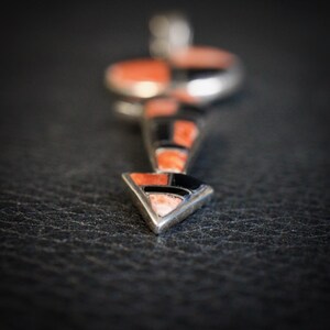 Vintage Navajo Lightning Bolt Sterling Silver Inlay Pendant ...