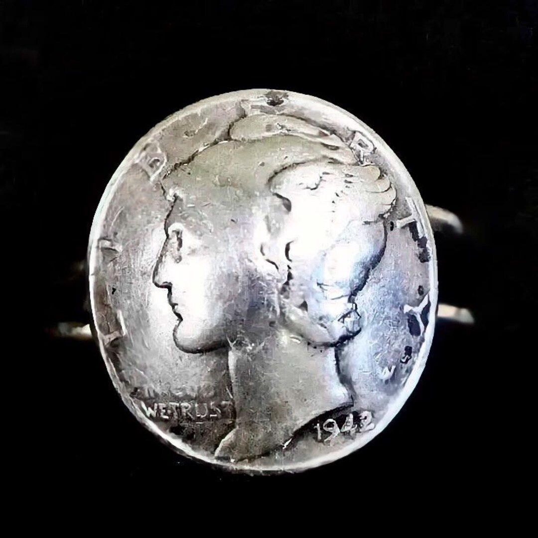 Vintage Silver Winged Mercury Dime Coin Ring, Gift for Women - Etsy