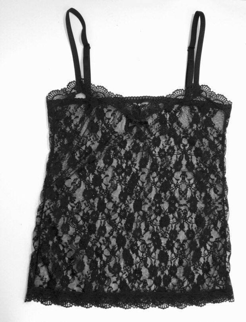 Camisole Black Lace Black Strappy Tank Top | Etsy