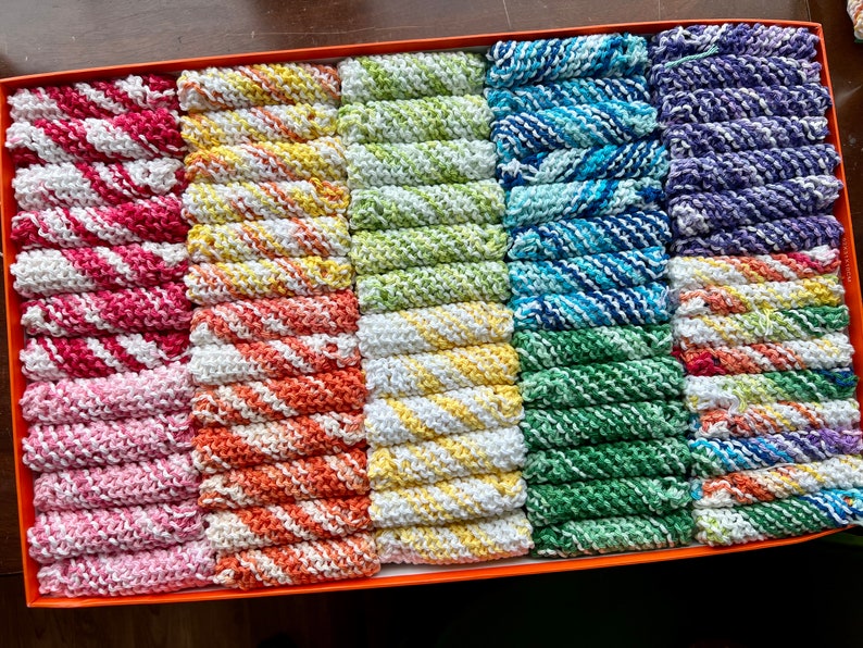 Cotton Dishcloth Kitchen Rag Cleaning Cloth Rainbow Fiber Art - Etsy