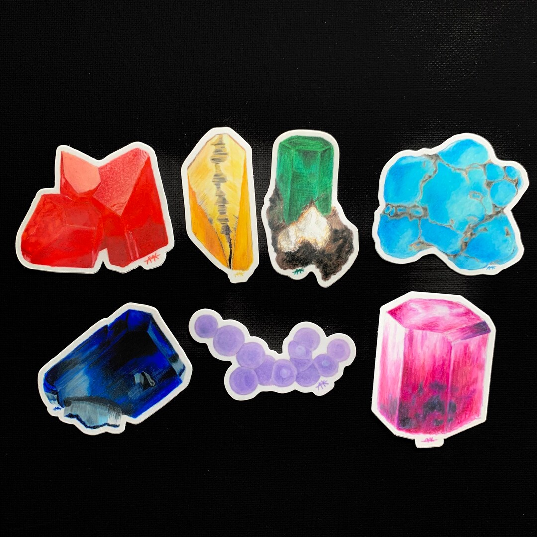 Crystal Sticker Rainbow Pack | Cool Laptop Sticker | Turquoise Nugget ...