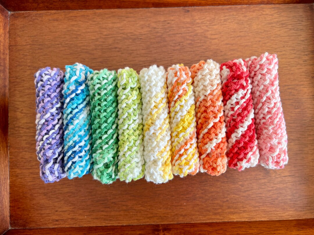 Cotton Dishcloth Kitchen Rag Cleaning Cloth Rainbow Fiber Art - Etsy