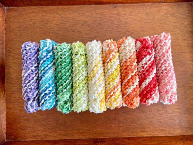 Cotton Dishcloth Kitchen Rag Cleaning Cloth Rainbow Fiber Art - Etsy