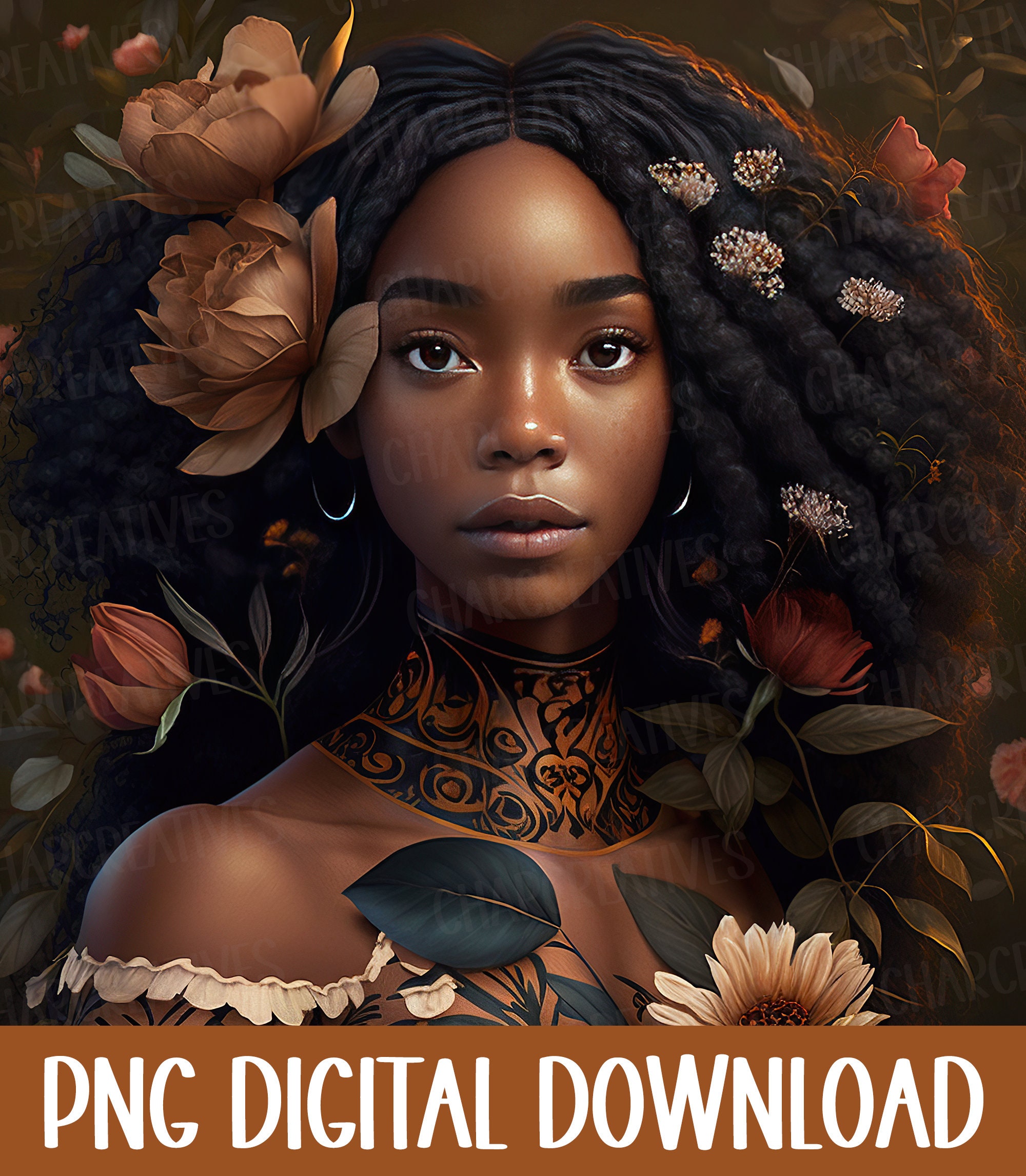 Beautiful Black Woman Art