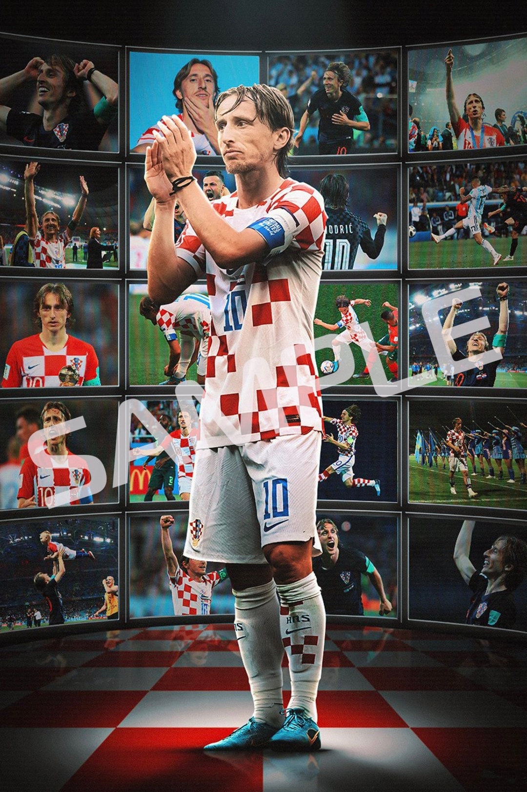 Qatar 2022 World Cup Croatia Luka Modric Collage Soccer Poster 12x18 ...