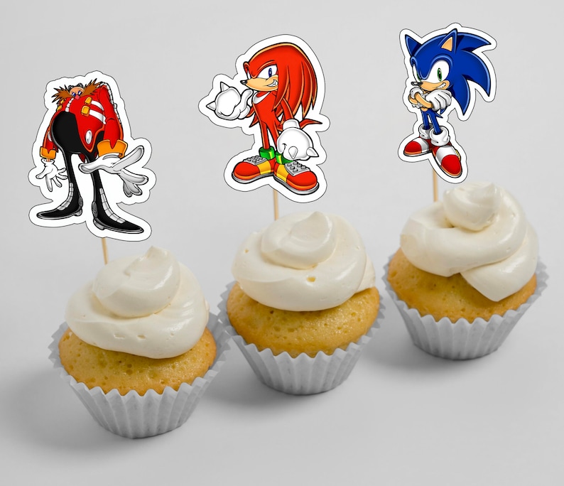 Printable File Sonic Cupcake Toppers - Etsy