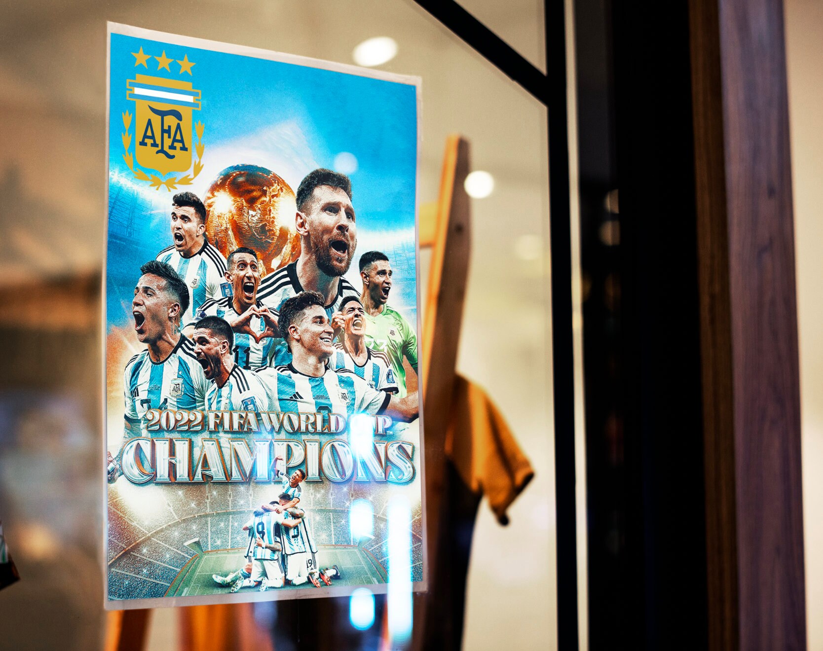 Qatar 2022 World Cup Champions Argentina Lionel Messi Soccer Poster ...