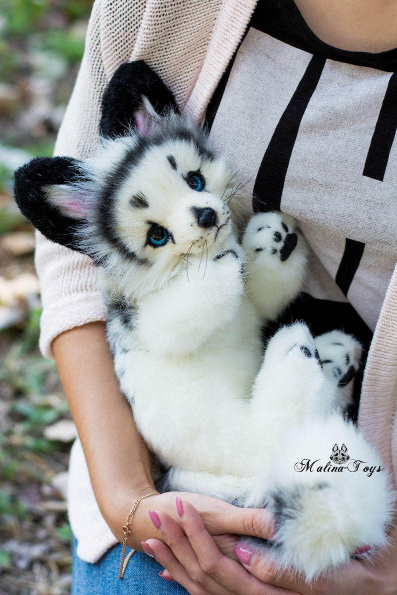 Custom order Handmade Poseable toy Arctic Marble Fox.Fox | Etsy