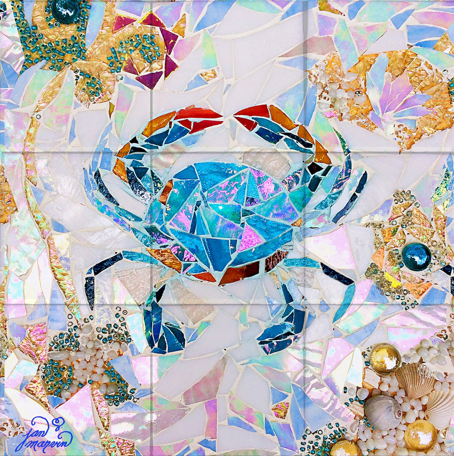 Blue Crab Mosaic Tile Mural, High Quality (won't Fade), Indoor or ...