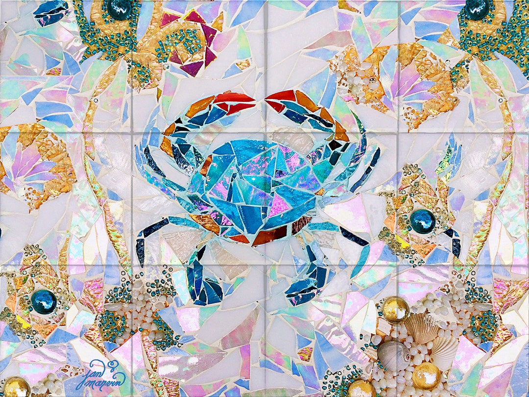 Blue Crab Mosaic Tile Mural, High Quality (won't Fade), Indoor or ...