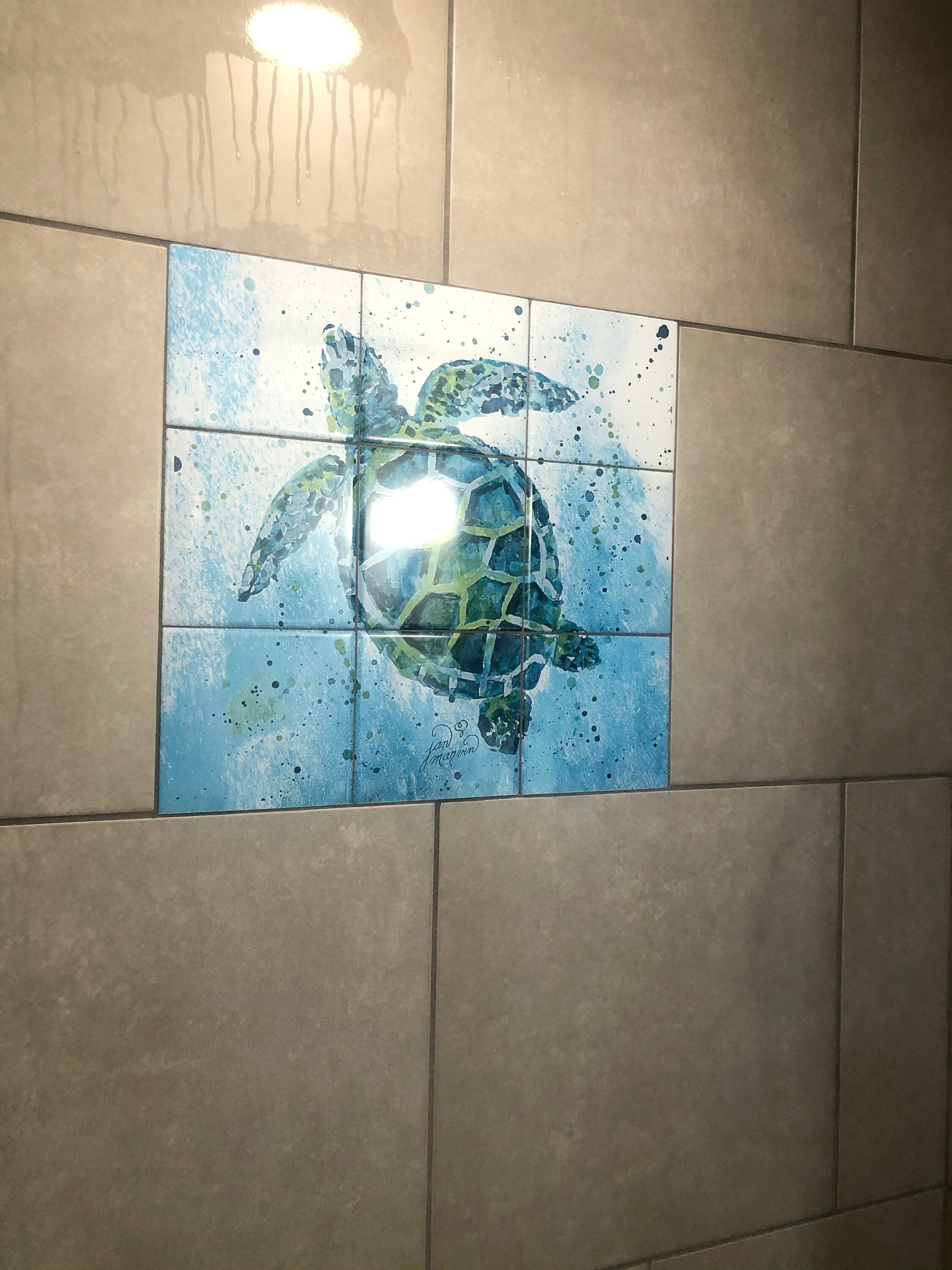 Turtle With Background Tile Mural, High Quality (won't Fade), Indoor or ...
