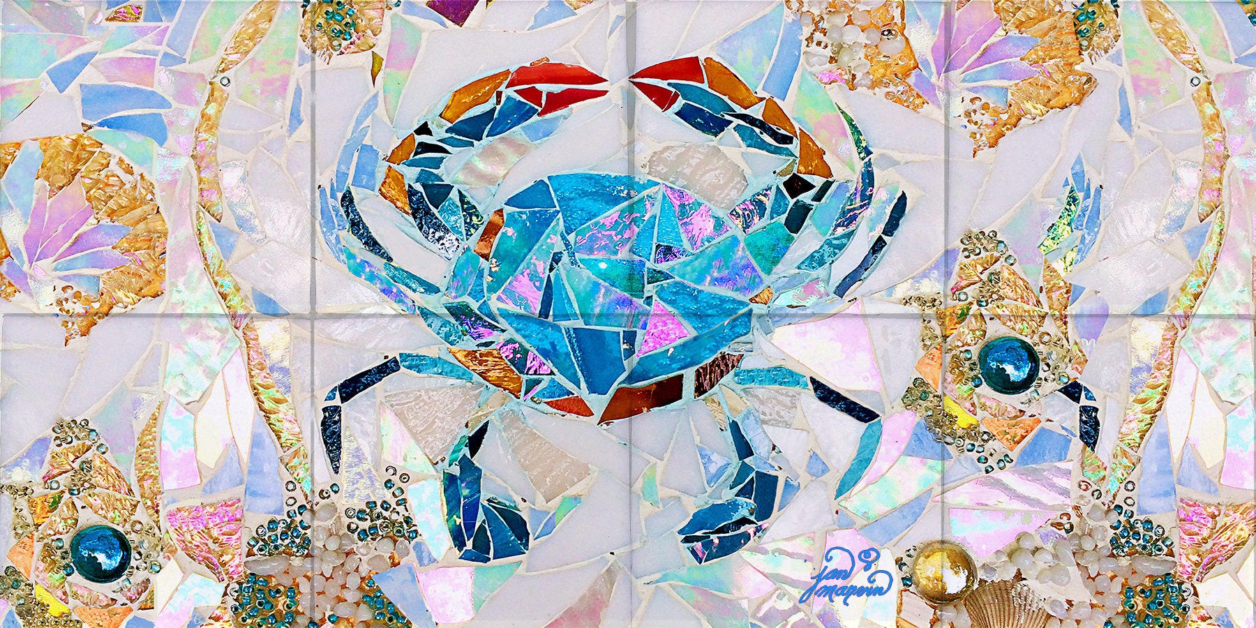 Blue Crab Mosaic Tile Mural, High Quality (won't Fade), Indoor or ...
