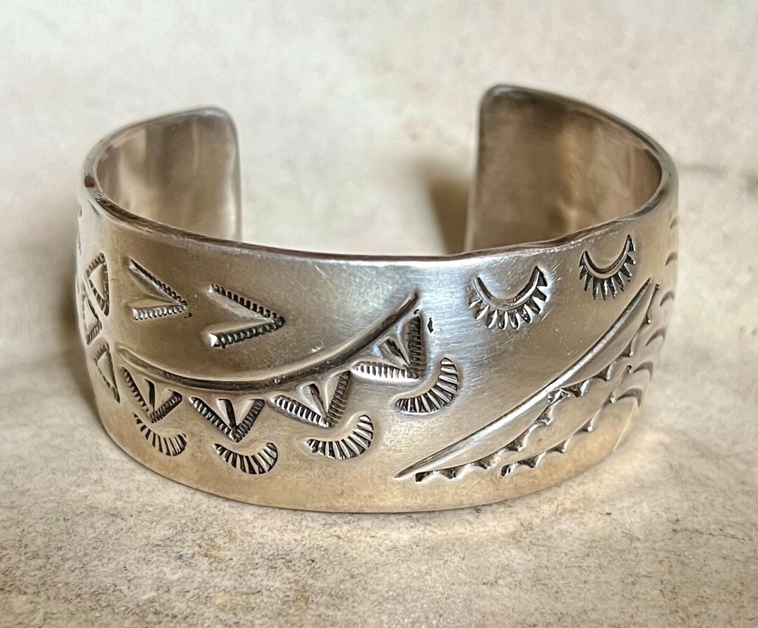 Vintage Heavy ERNEST TAFOYA Navajo Sterling Silver Cuff Bracelet - Etsy