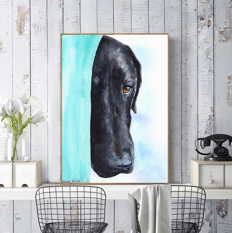 Black Labradorlab Watercolorlab Print Lab Wall Art | Etsy