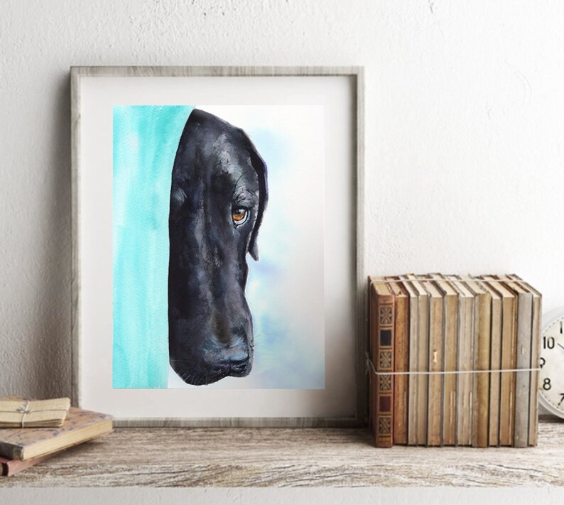 Black Labradorlab Watercolorlab Print Lab Wall Art | Etsy