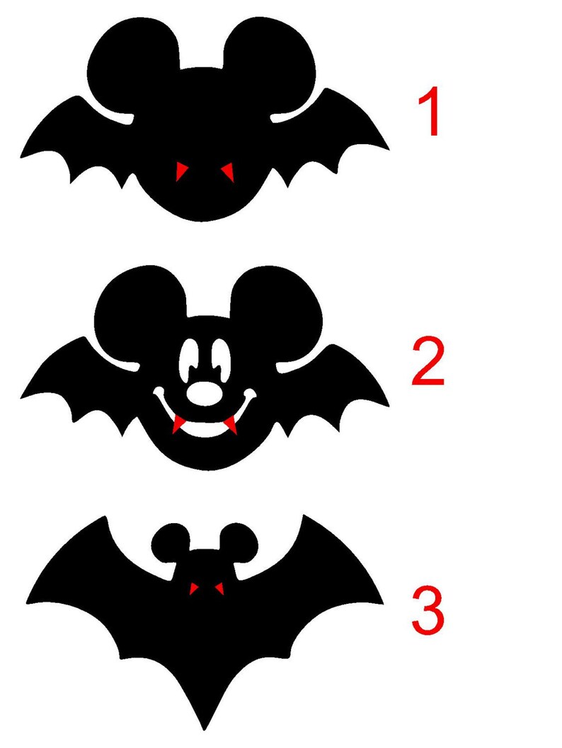 Disney Mickey Bat Iron on Transfer Not so Scarry Mickey | Etsy