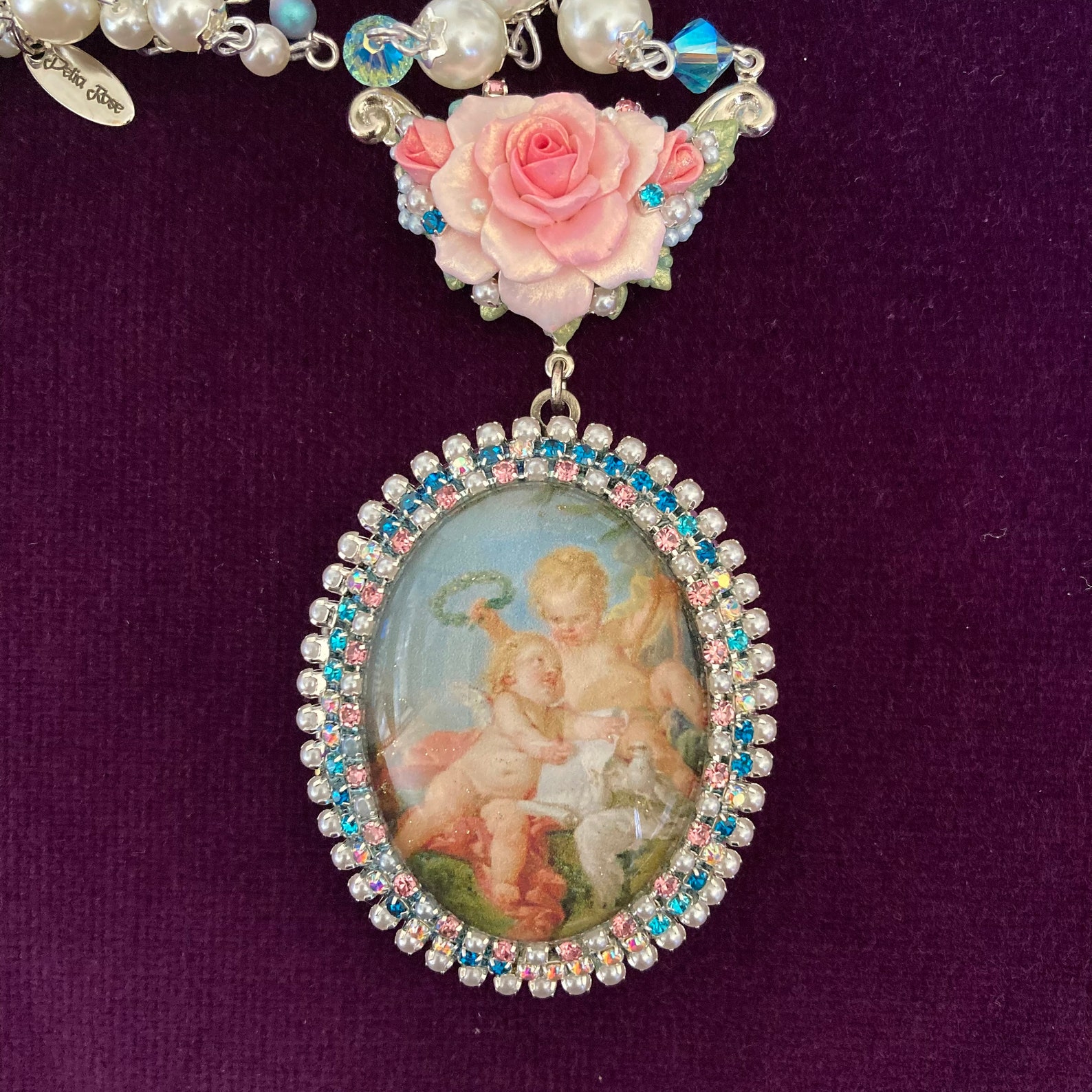 Rococo Cherubs Locket, Allegory of Poetry by Francis Boucher, Putti ...