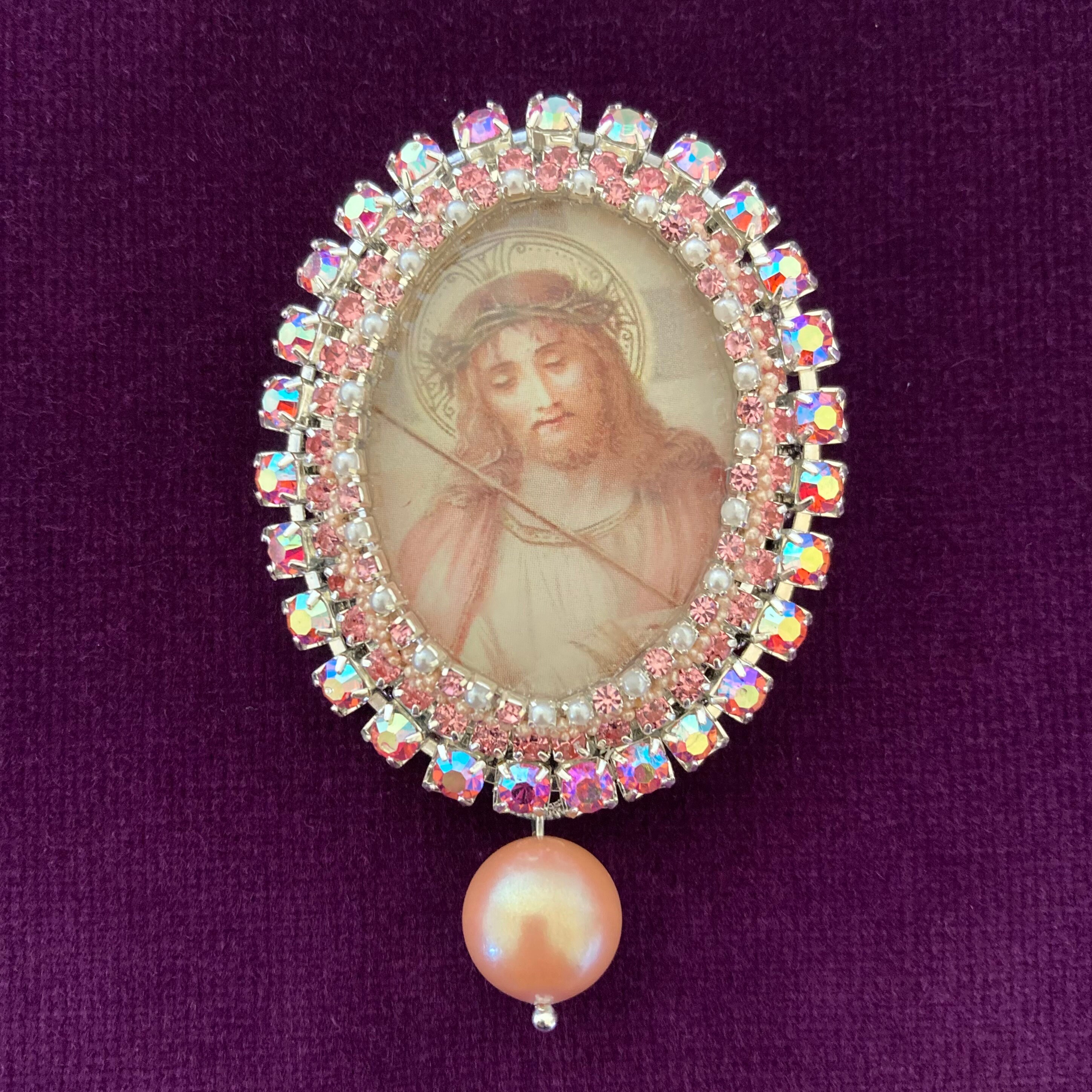 Jesus Christ, the Crown of Thorns With Reed Scepter, Brooch. - Etsy