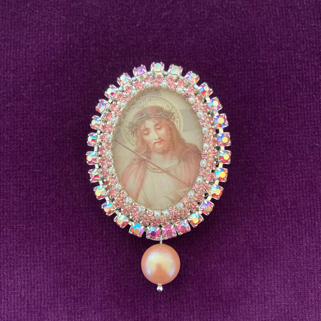 Jesus Christ, the Crown of Thorns With Reed Scepter, Brooch. - Etsy