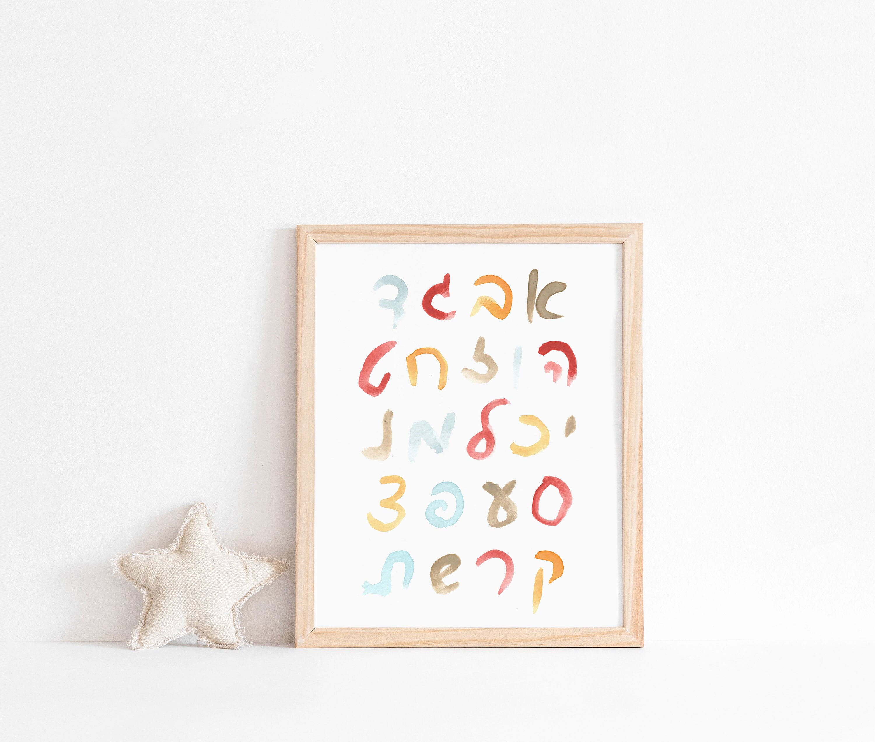 Set of 2 Digital Printable Hebrew Alpha Bet, Aleph Bet for Playroom ...