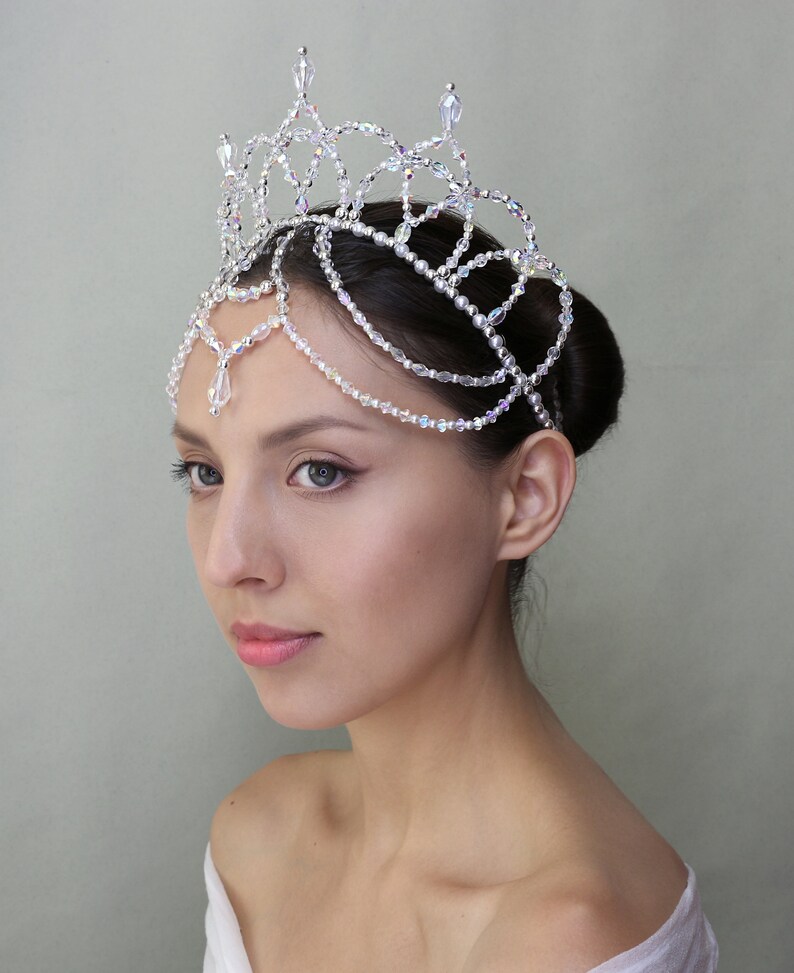 White Crystal Crown for Ballet Variation Headpiece Jewelry - Etsy