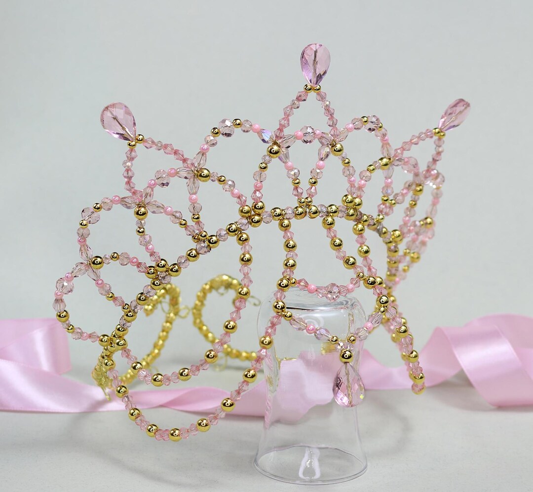 Tiara Ballet Pink Sparkle Crystals & Gold Jewelry, Ballerina Crown ...