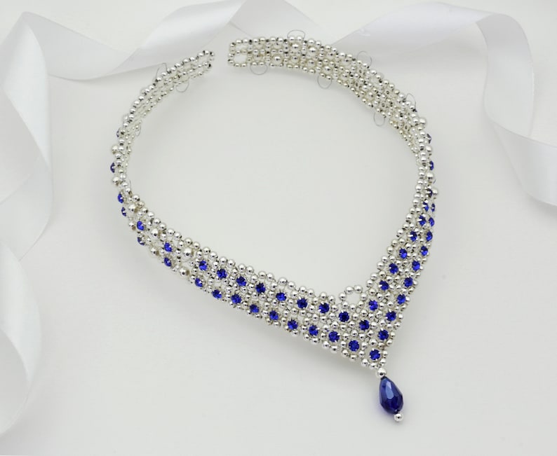 Royal Blue Headpiece Crystal Silver Tiara for Ballet - Etsy