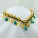 Gipsy Forehead Tiara for Esmeralda, Emerald Green, Gold Monist Coins ...