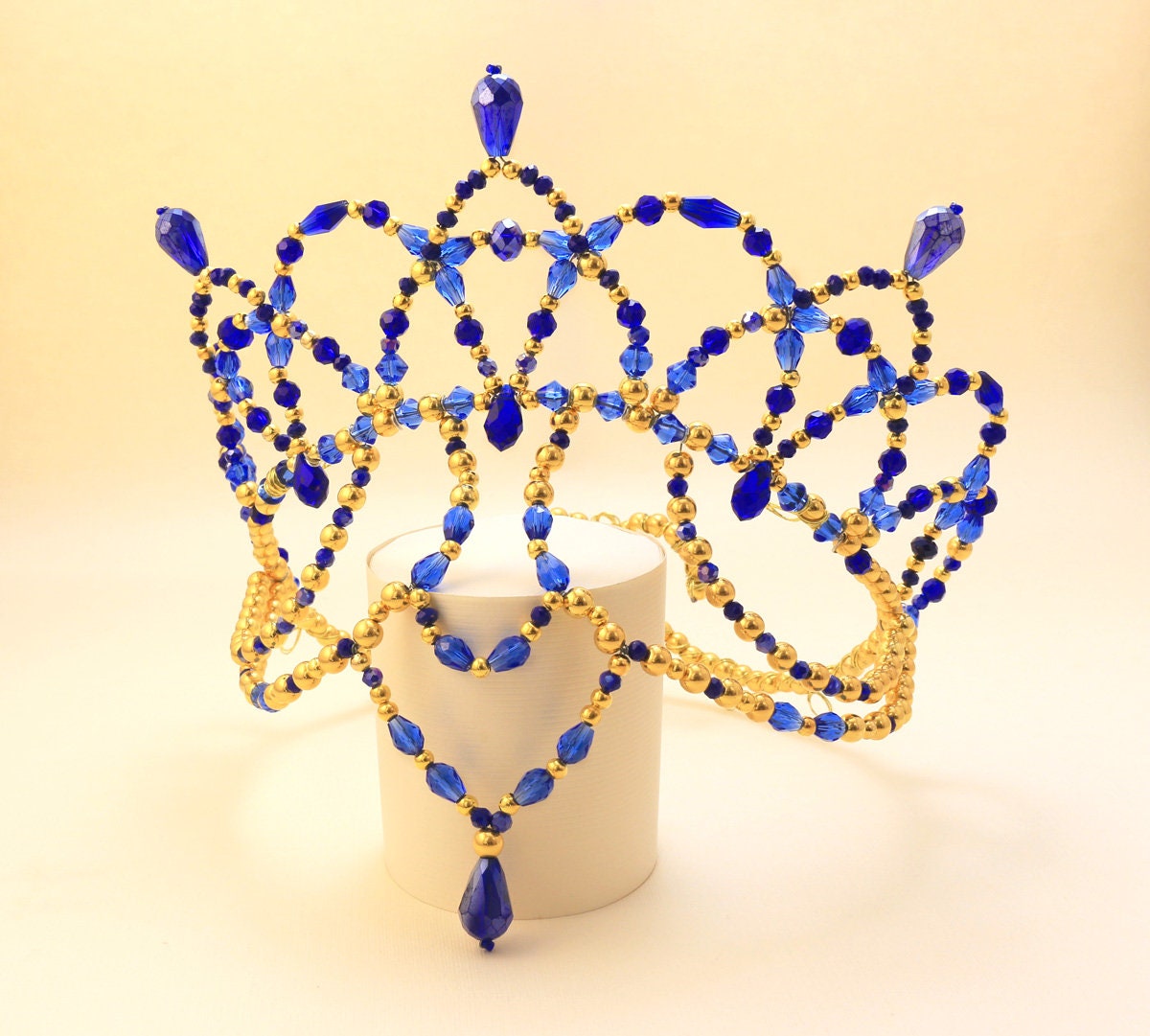 Ballerina Crown Tiara Ballet Royal Blue Crystals Gold | Etsy
