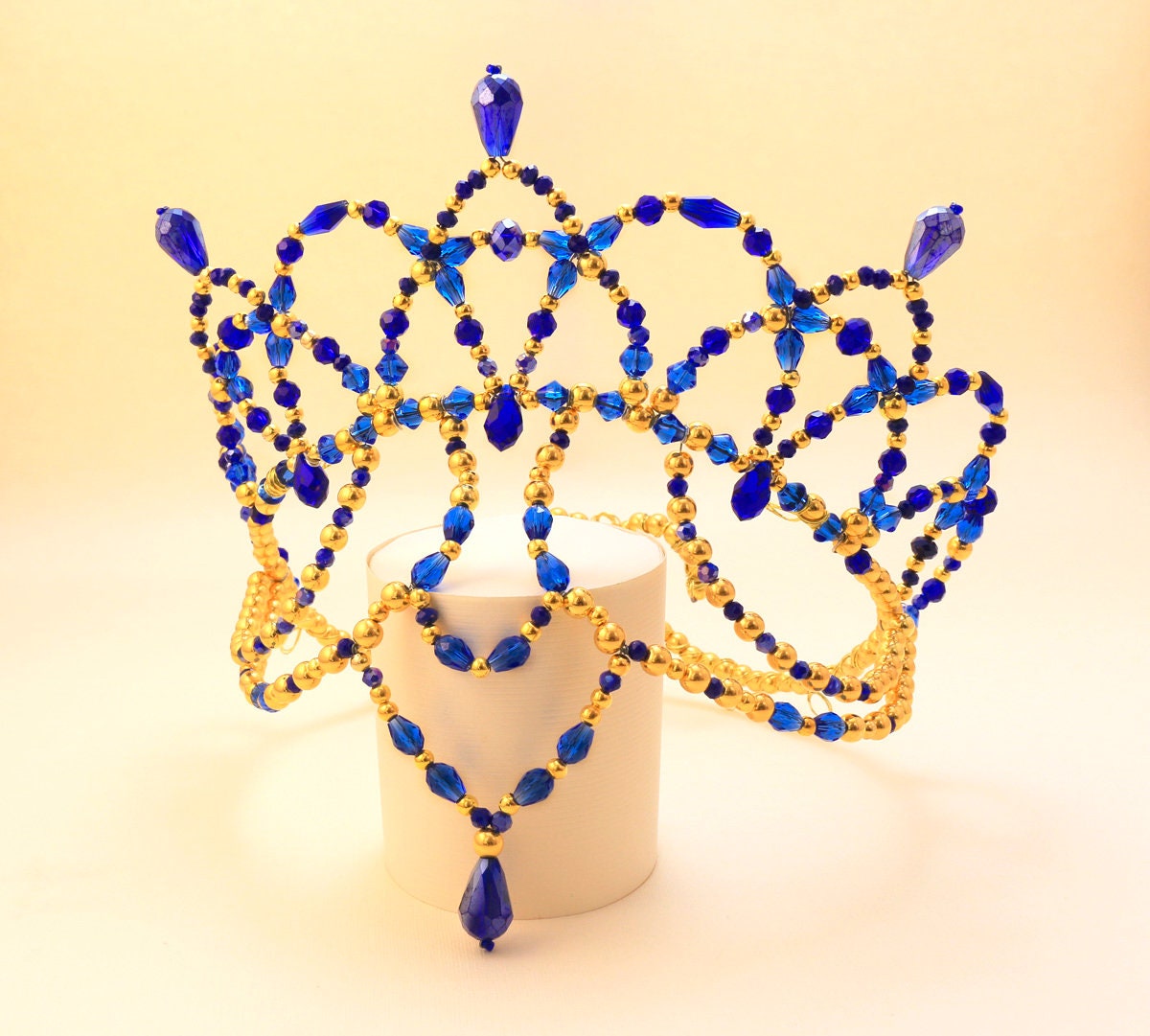 Ballerina Crown, Diadema for Performance, Red Crystals Gold Headpiece ...