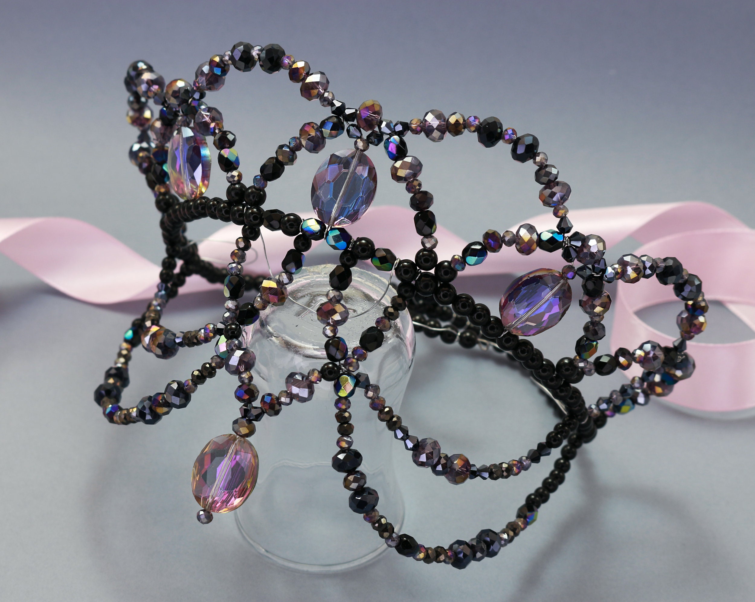 Black Tiara, Purple Crystals Ballerina Crown Ballet, Diadema for ...