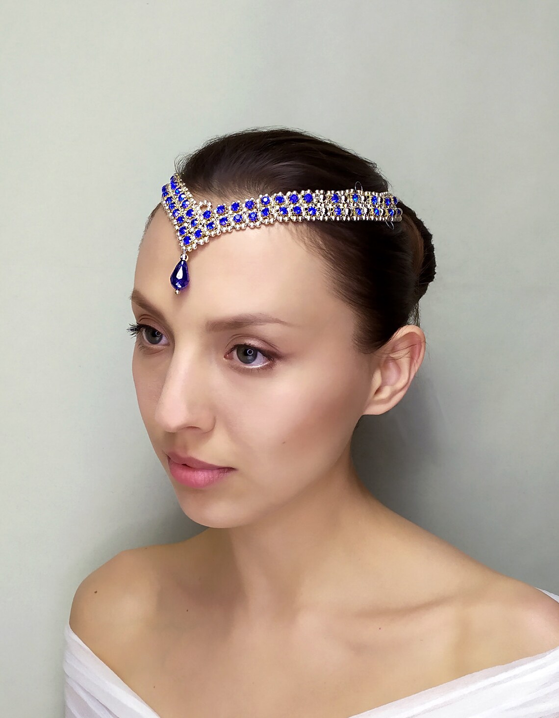 Royal Blue Headpiece Crystal Silver Tiara for Ballet - Etsy