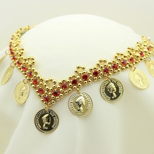 Gipsy Forehead Tiara for Esmeralda, Emerald Green, Gold Monist Coins ...